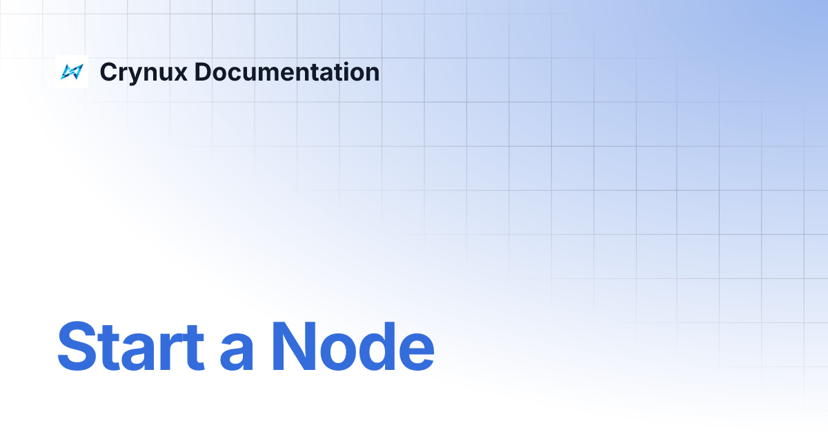 Start a Node | Crynux Documentation