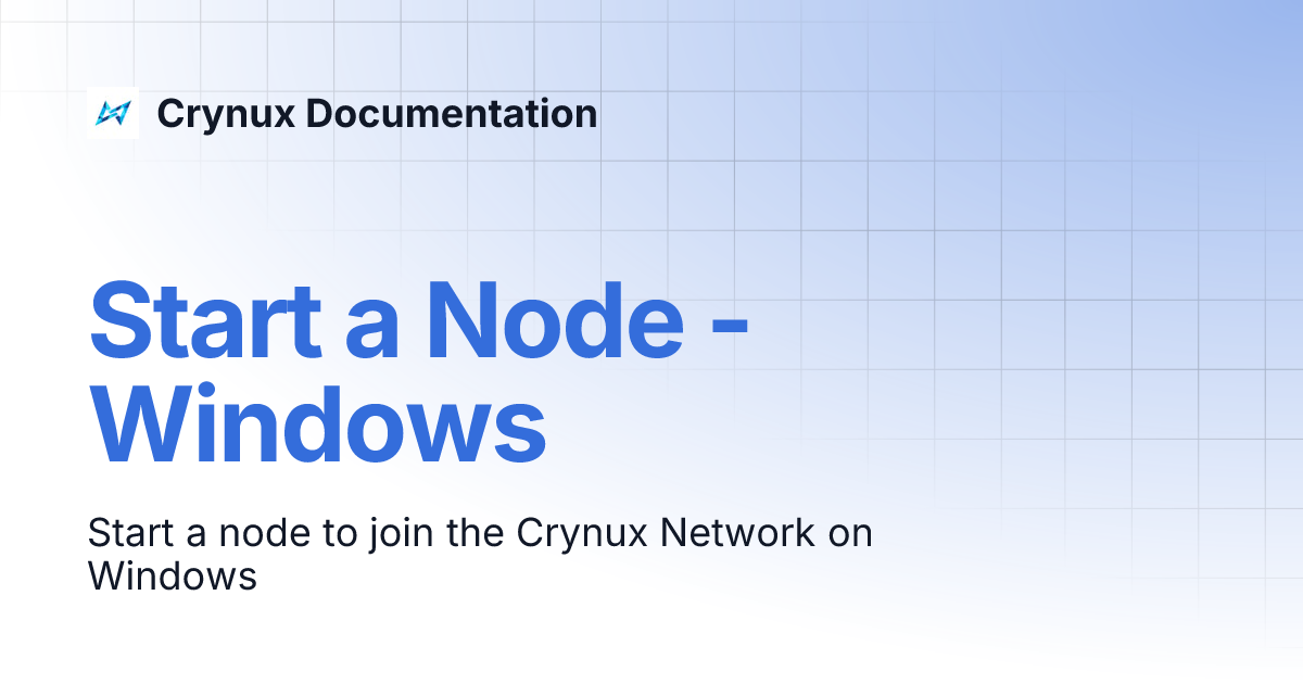 Start a Node - Windows | Crynux Documentation