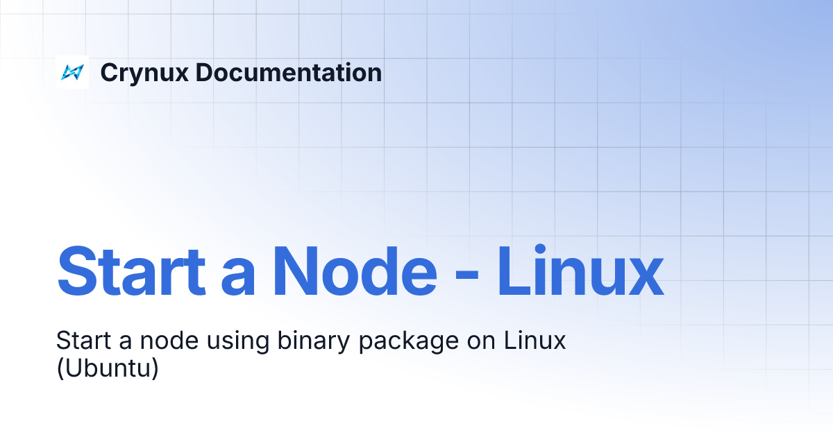Start a Node - Linux | Crynux Documentation