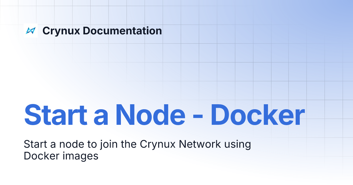 Start a Node - Docker | Crynux Documentation