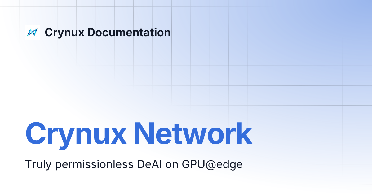 Crynux Network | Crynux Documentation