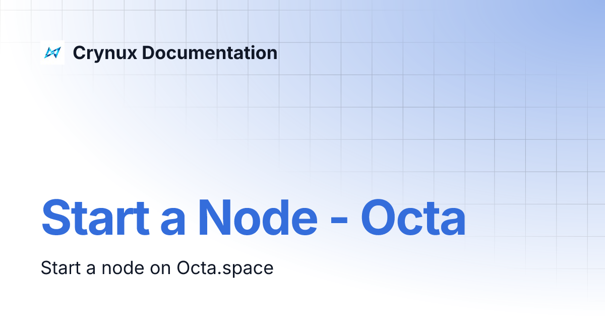 Start a Node - Octa | Crynux Documentation